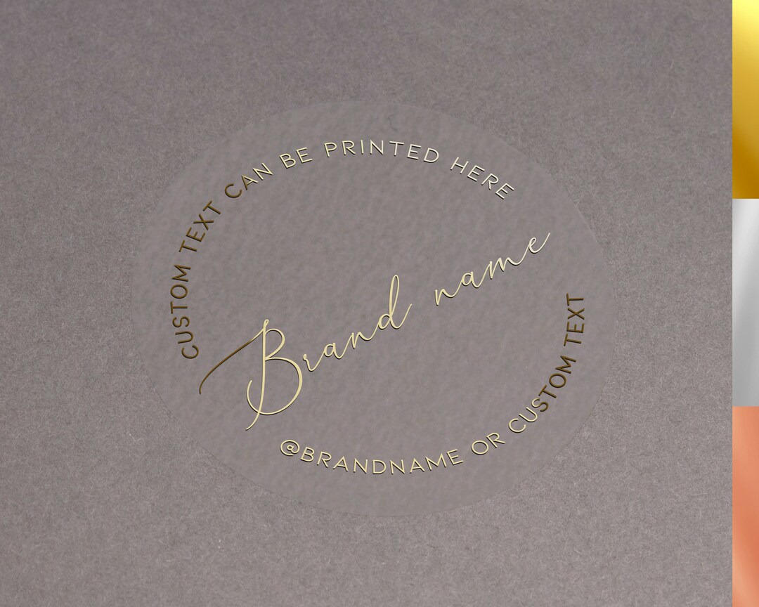 Foiled Personalised Business Name Stickers. Foil Labels for Company ...