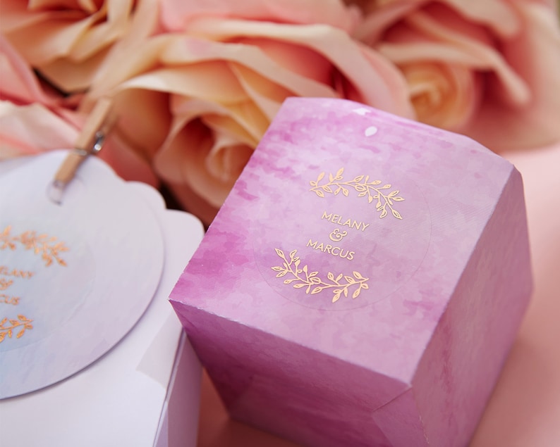 Foiled Wedding envelope stickers with personalised names. | Etsy