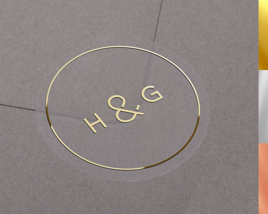 Foil Wedding Initial Stickers, Personalized Envelope and Favour Seals ...
