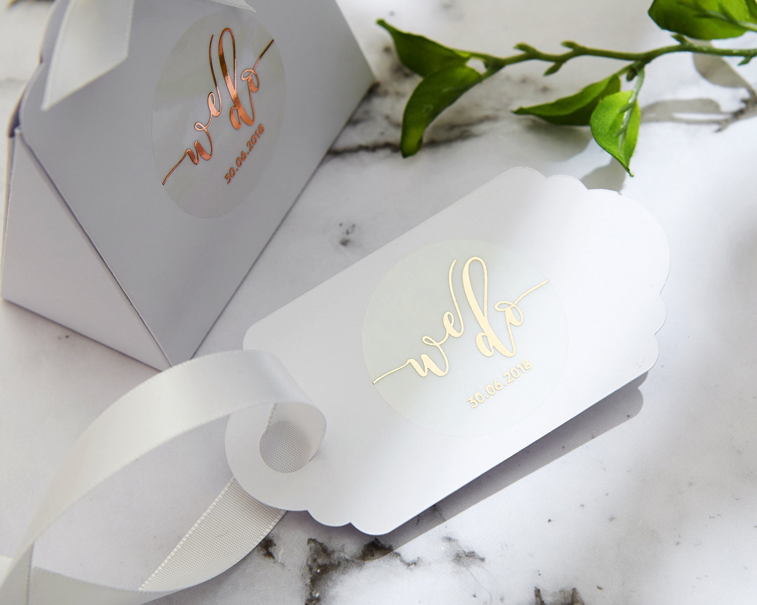 Foil Wedding We Do Sticker With Personalised Date. Foiled With Gold ...