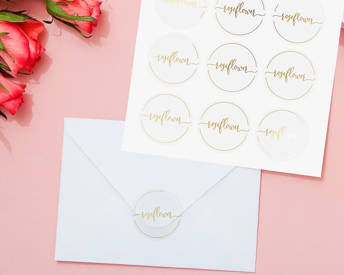 Foiled Personalised Business Name Stickers. Company Stationery - Etsy