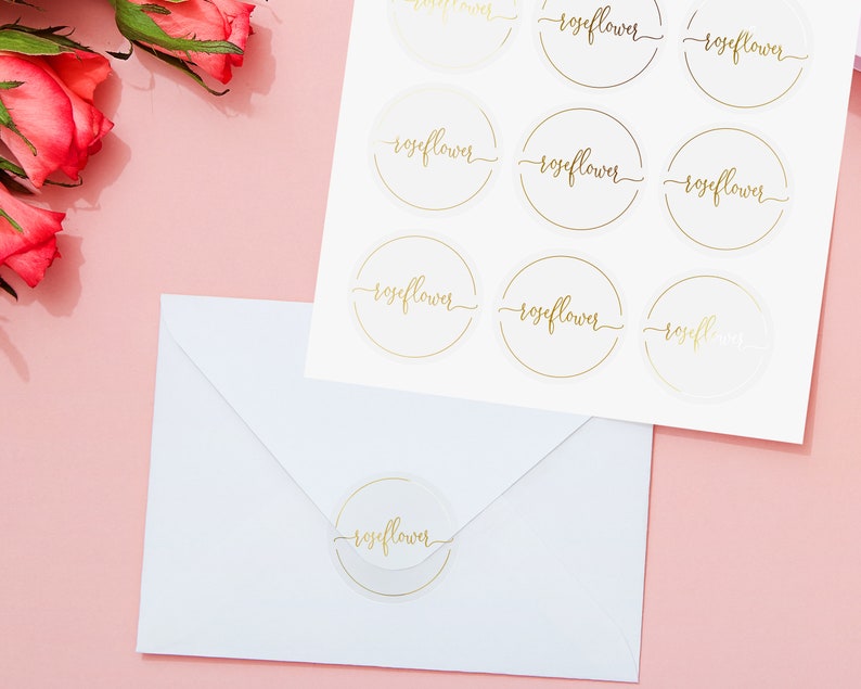 Foiled Personalised Business Name Stickers. Company Stationery - Etsy