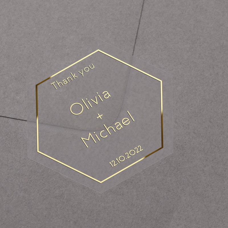 Hexagon Thank You Sticker - Etsy