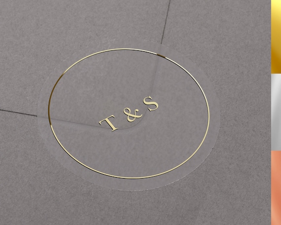 Foil Wedding Initials Stickers. Personalised Letters Label. - Etsy