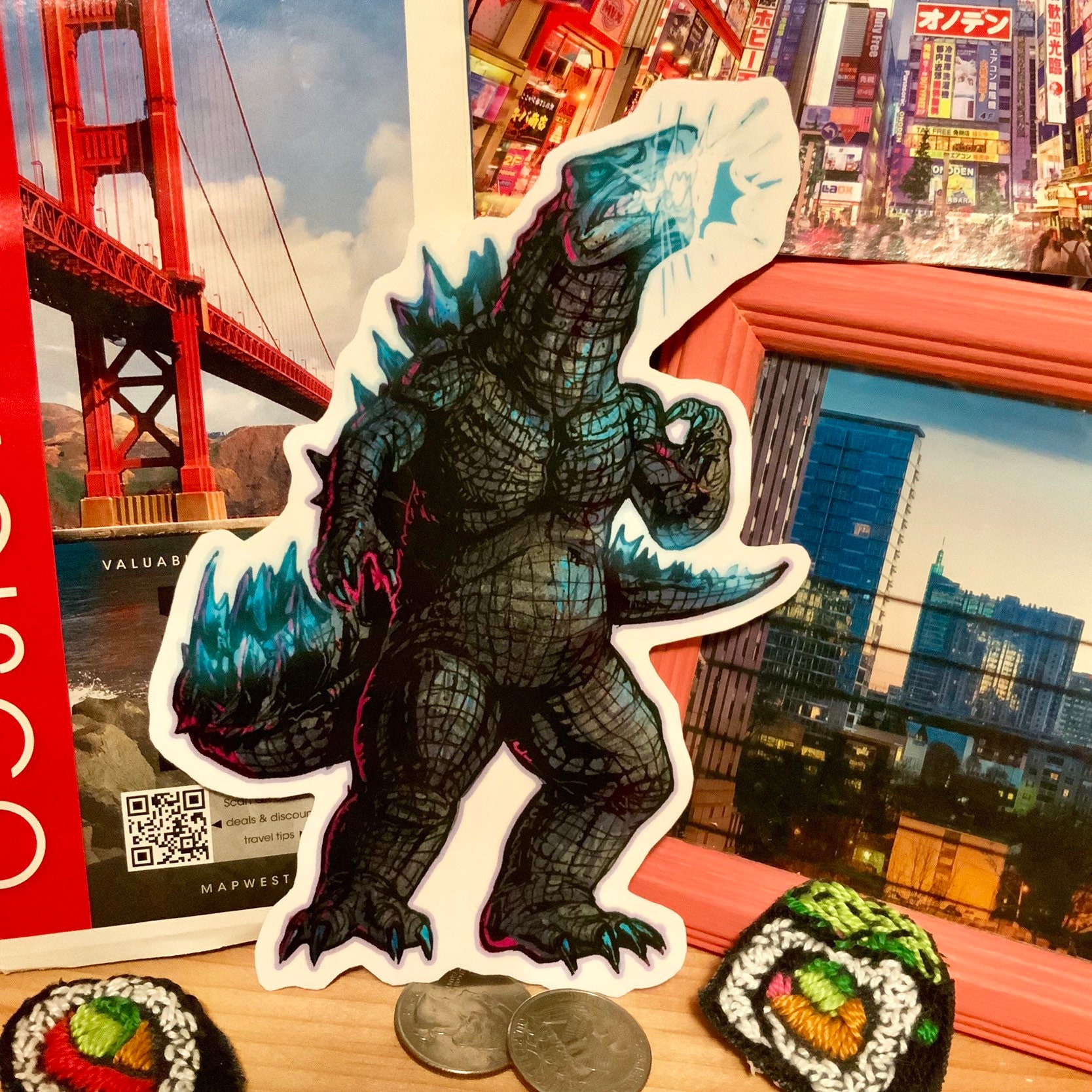 Godzilla mega sticker | Etsy