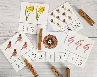 Fall Count Clip Cards Montessori Math Printable - Etsy