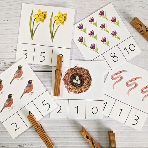 Count and Clip Cards 1-20 Printable Digital Download - Etsy