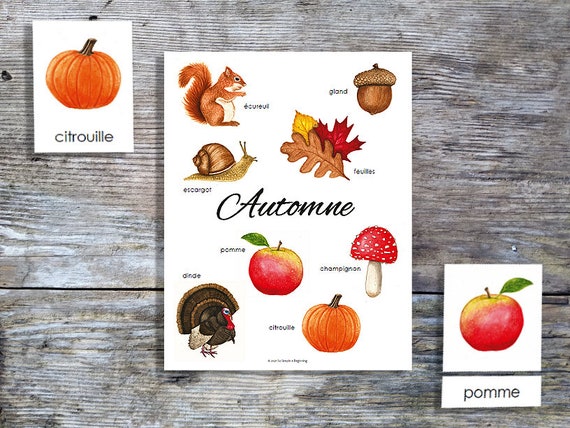 French Autumn Mini Poster and Cards Homeschool Printable - Etsy