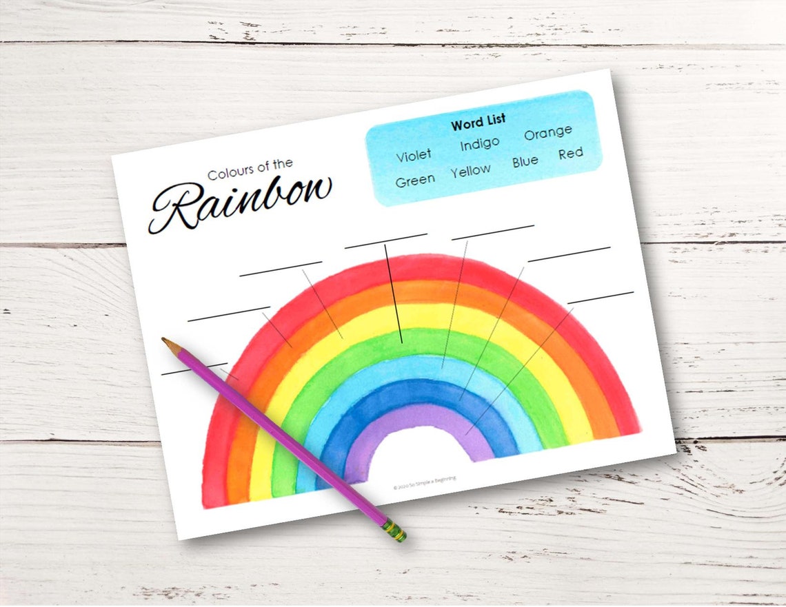 Colours of the Rainbow Activity Pack Homeschool Printable | Etsy