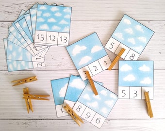 Winter Count & Clip Cards Homeschool Printable Math | Etsy