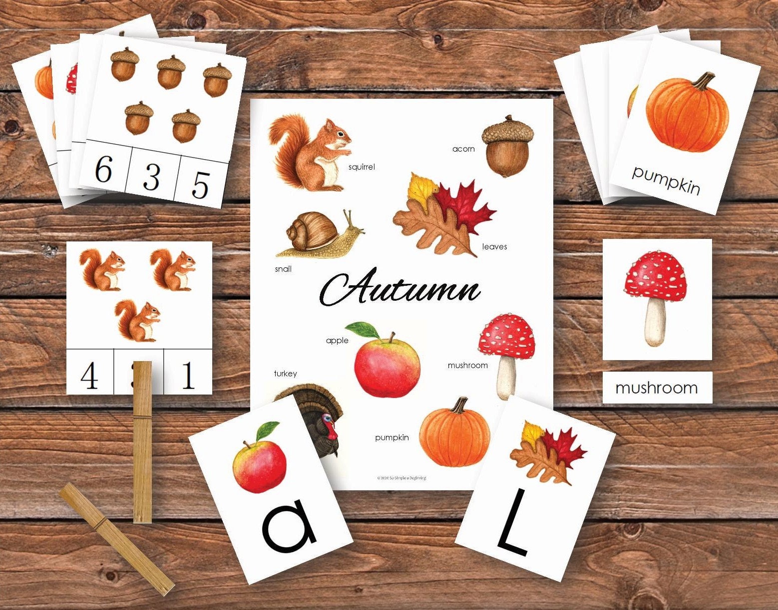 Autumn Early Learning Bundle Homeschool Printable 3-Part | Etsy