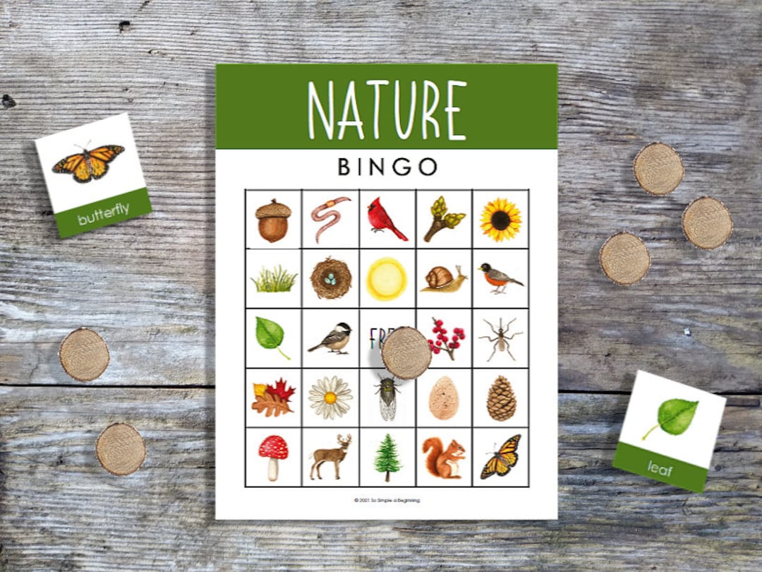 Nature Bingo | 20 Unique Game Cards | Printable Games - Etsy