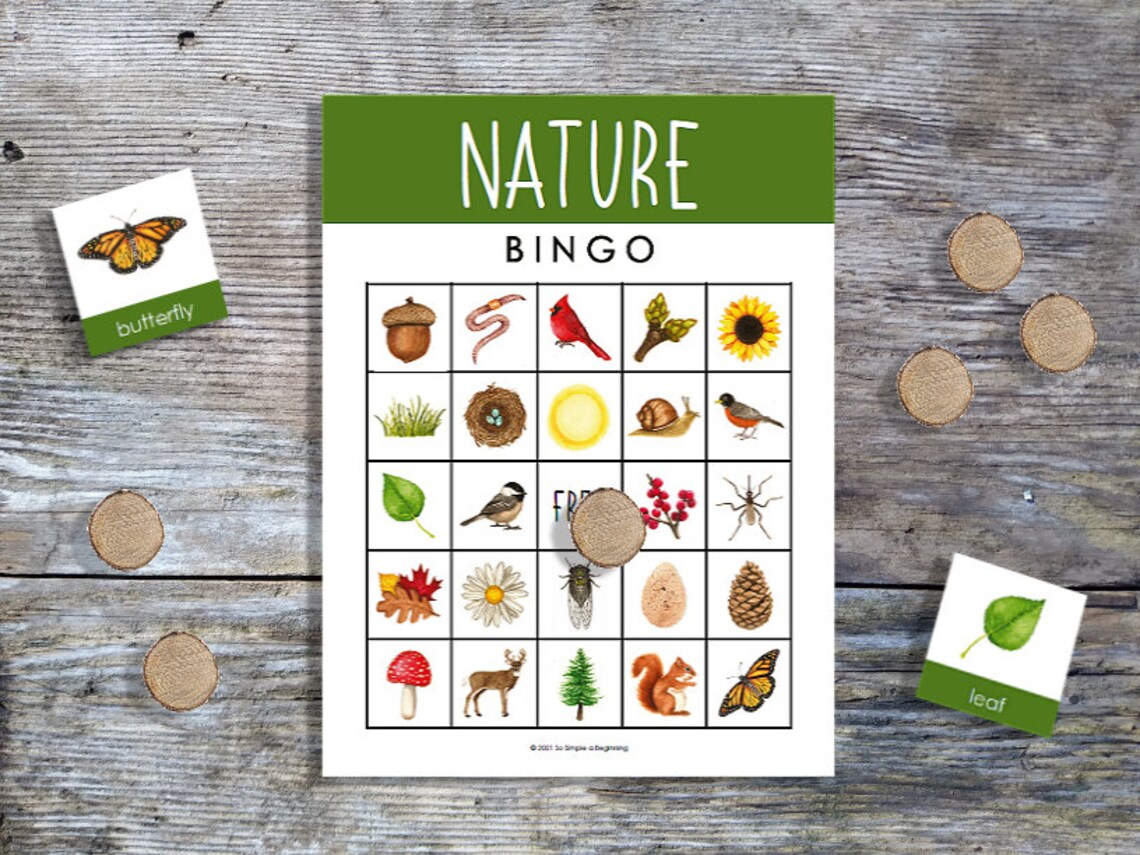 Nature Bingo | 20 Unique Game Cards | Printable Games - Etsy