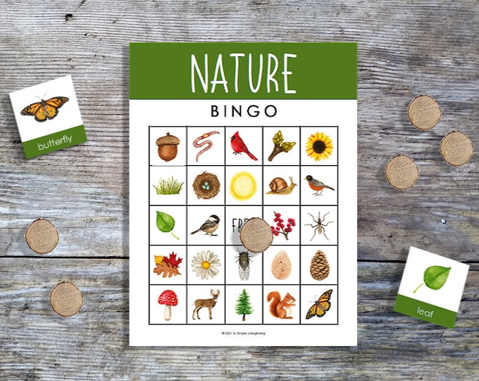 Nature Bingo 20 Unique Game Cards Printable Games - Etsy