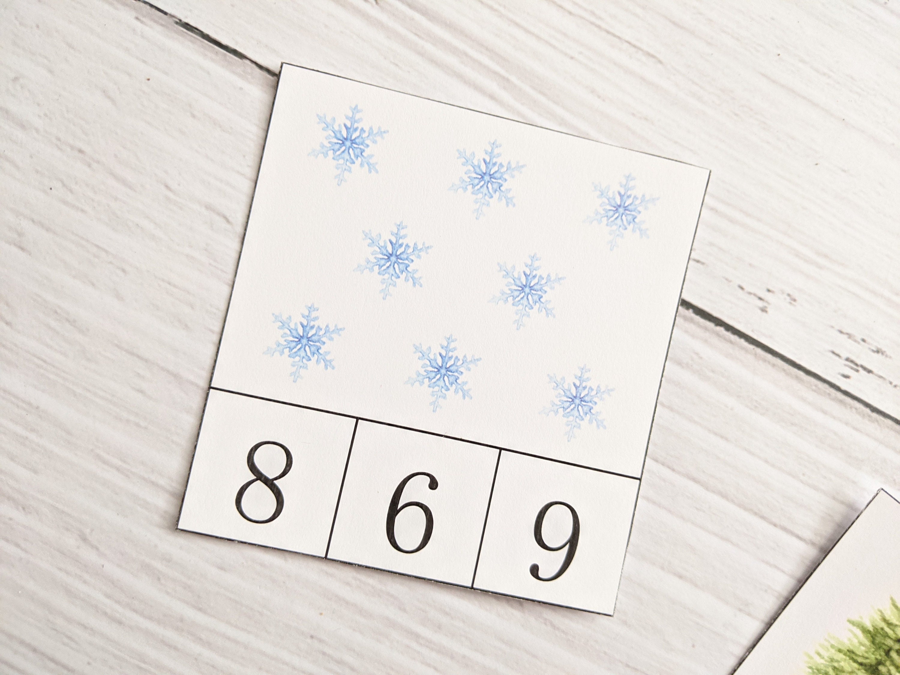 Winter Count & Clip Cards Homeschool Printable Math | Etsy