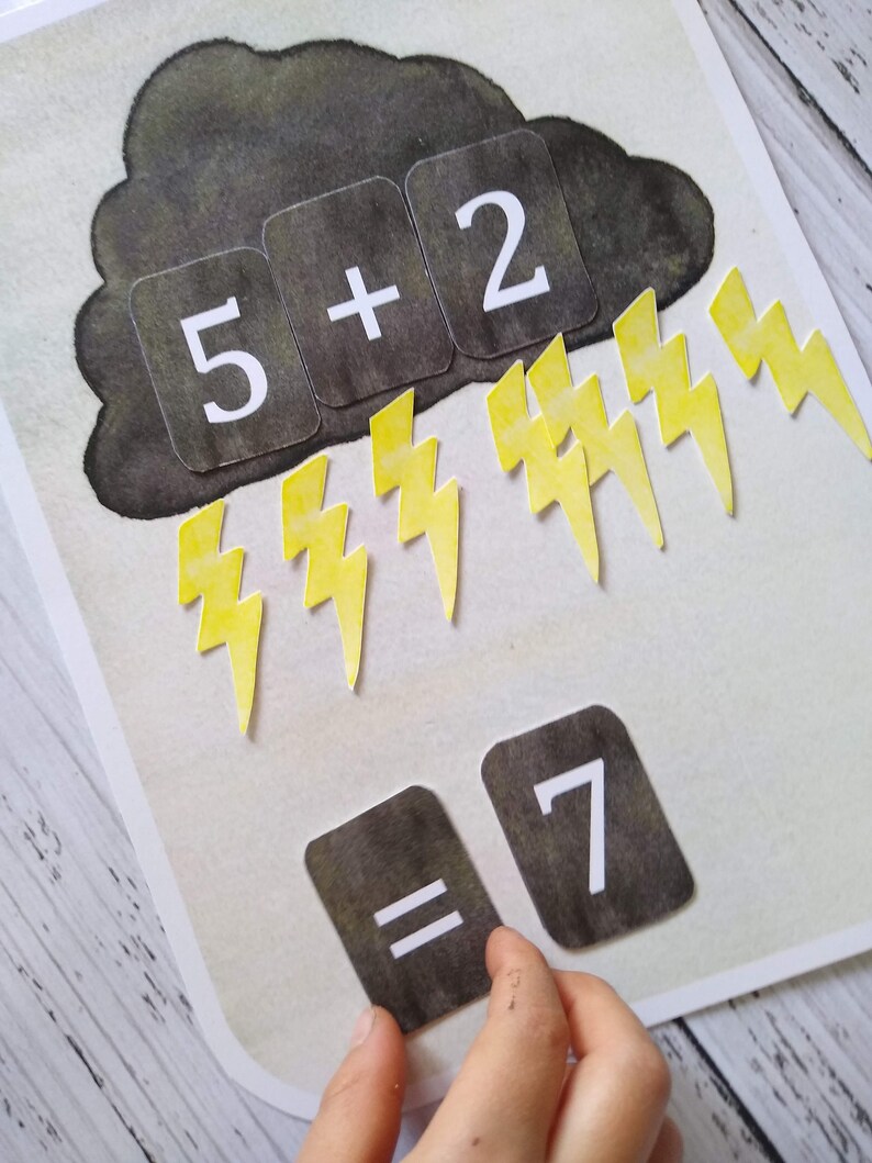 Rainy Day Math Homeschool Printable Counting Addition | Etsy