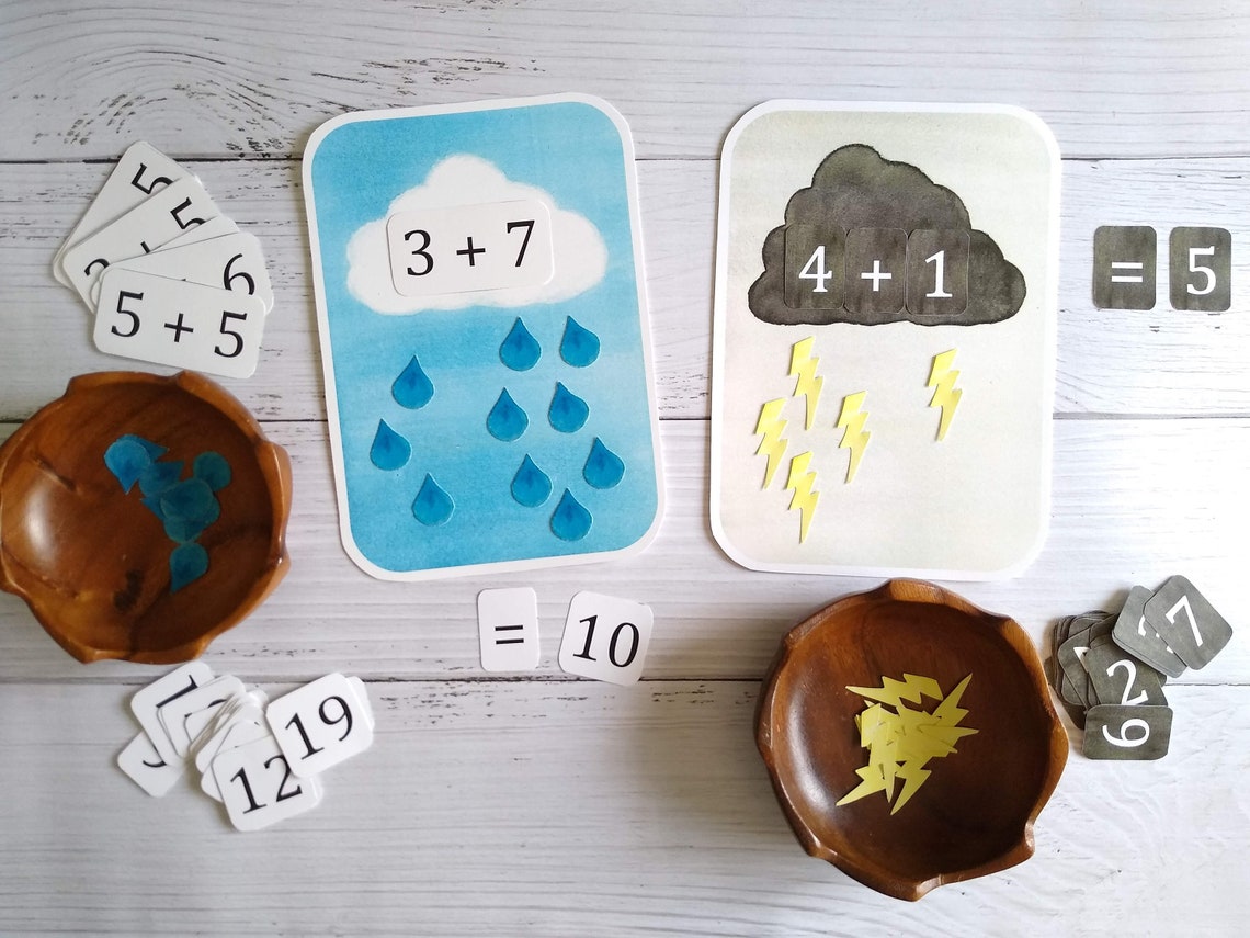 Rainy Day Math Homeschool Printable Counting Addition | Etsy