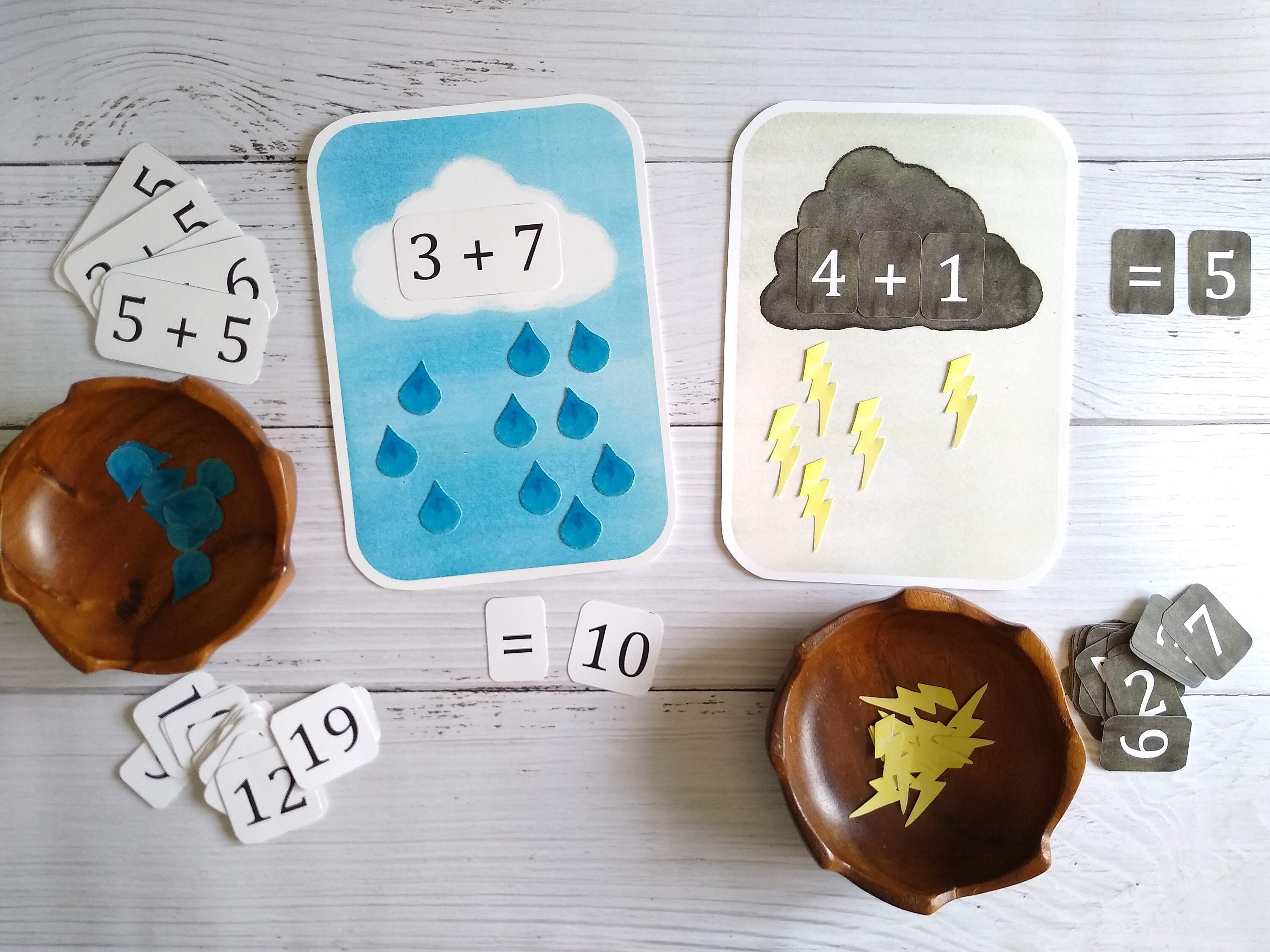 Rainy Day Math Homeschool Printable Counting Addition | Etsy