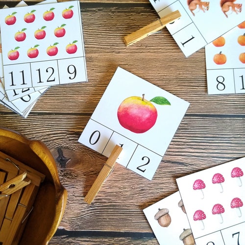 Winter Count Clip Cards Montessori Math Printable - Etsy
