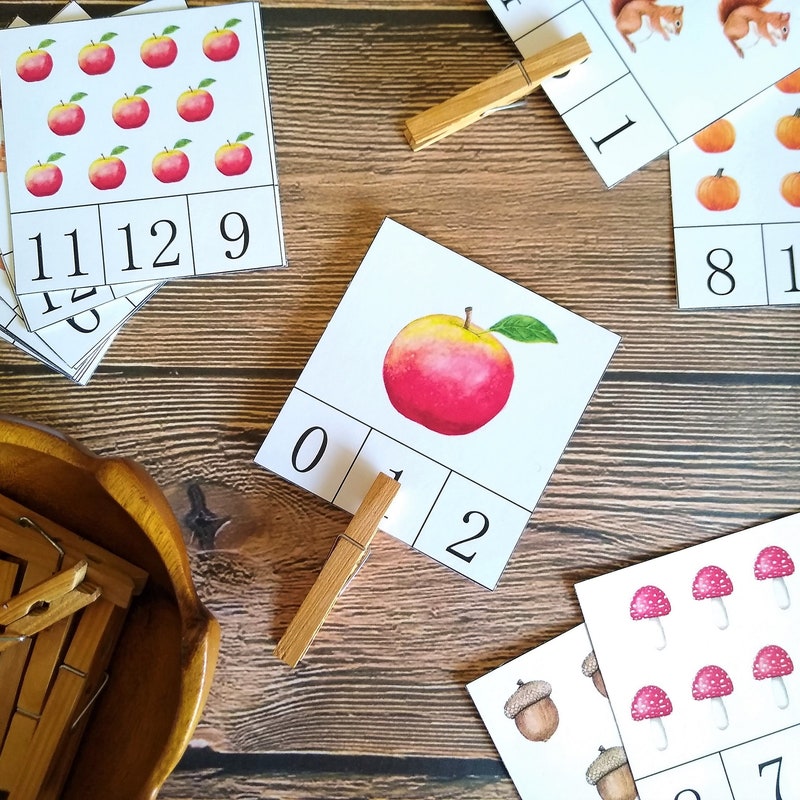 Count and Clip Cards - Etsy