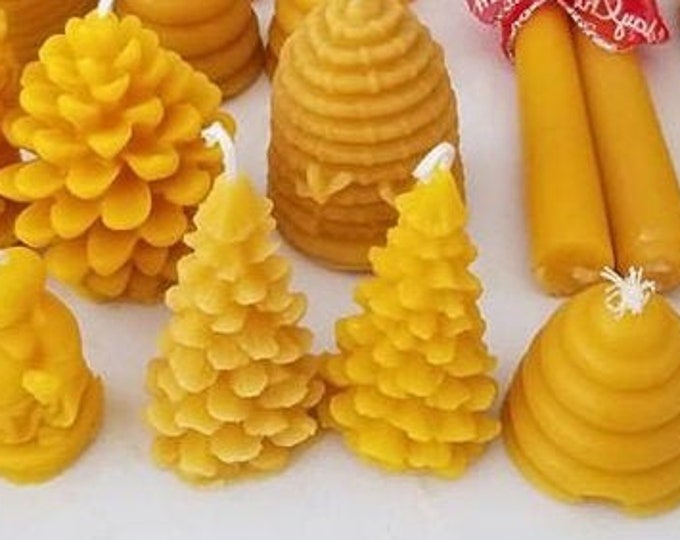 Christmas Tree Beeswax Candle 100% Pure Beeswax From My Hives Pine Tree ...