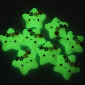 Kawaii Glow in the Dark Star Charm - Kawaii Star Charm - Kawaii Polymer ...