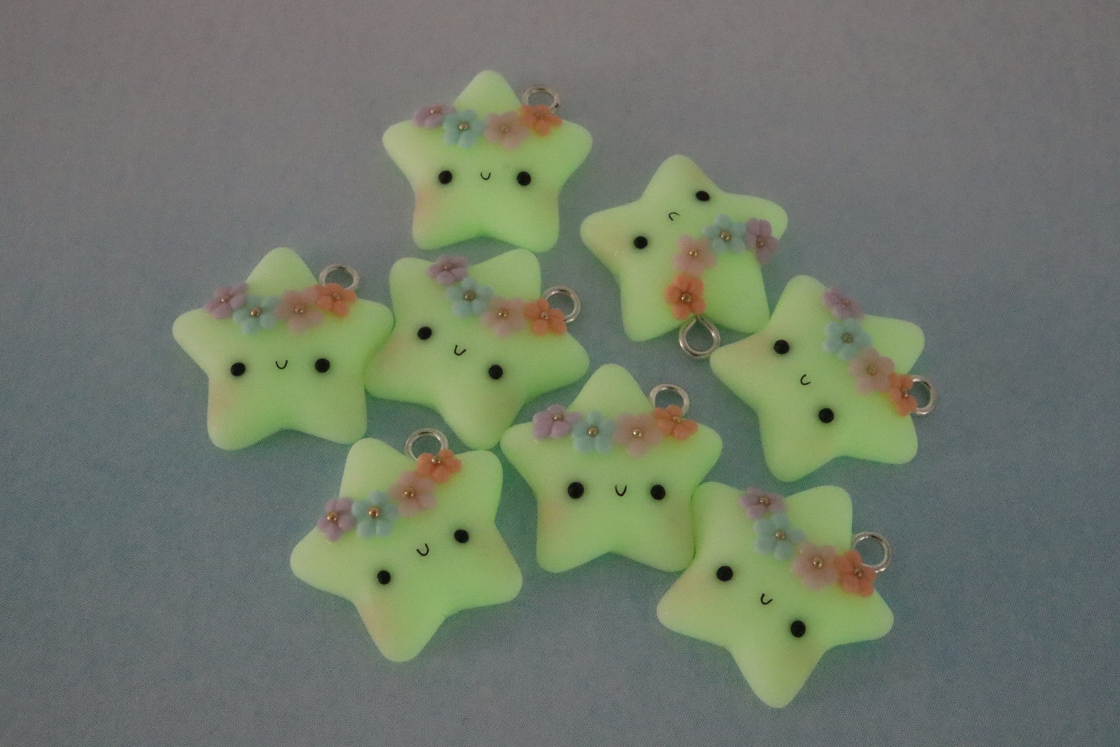 Kawaii Glow in the Dark Star Charm - Kawaii Star Charm - Kawaii Polymer ...