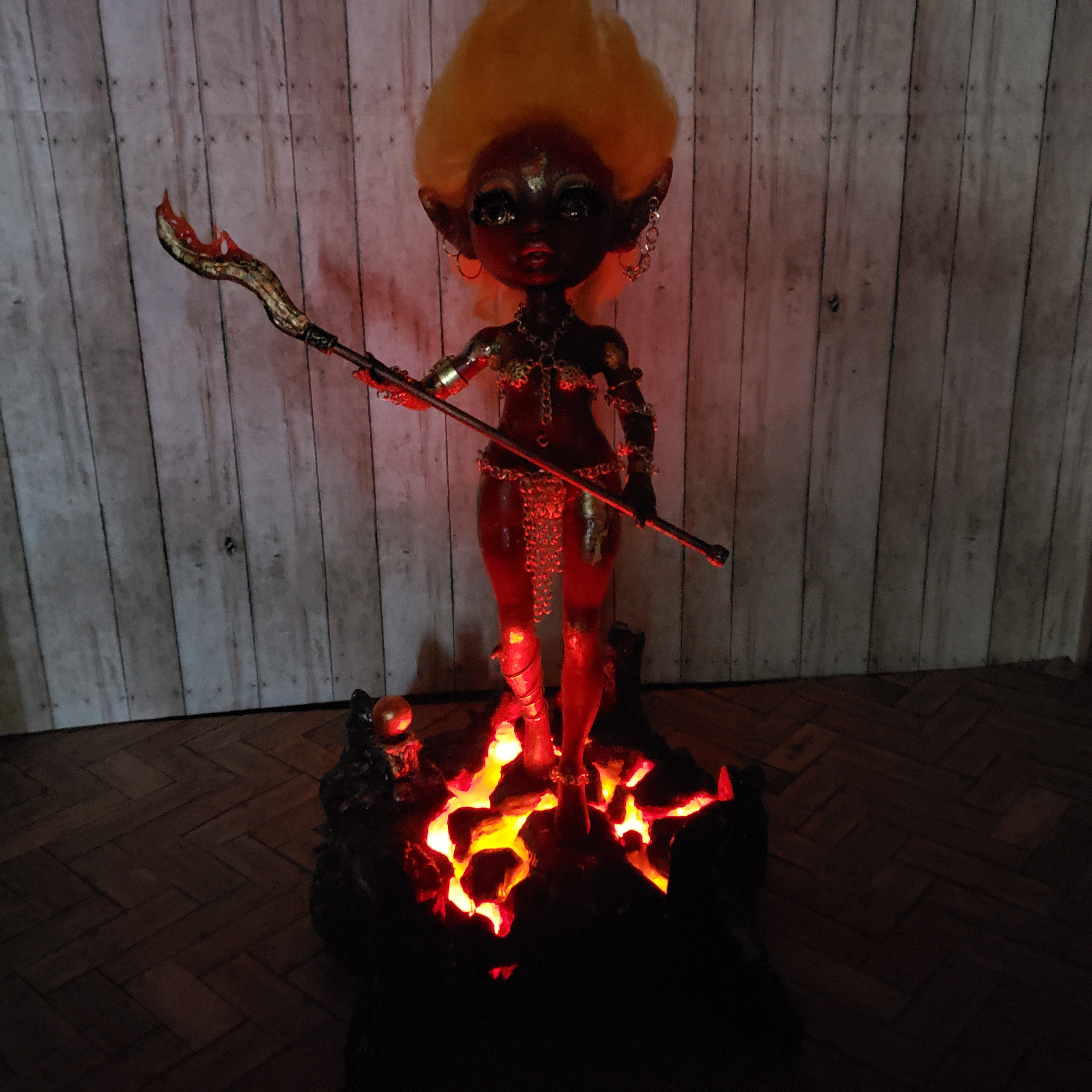 Sonia Goldfire the Fire Fae. OOAK Custom Repaint Art Doll/figurine - Etsy