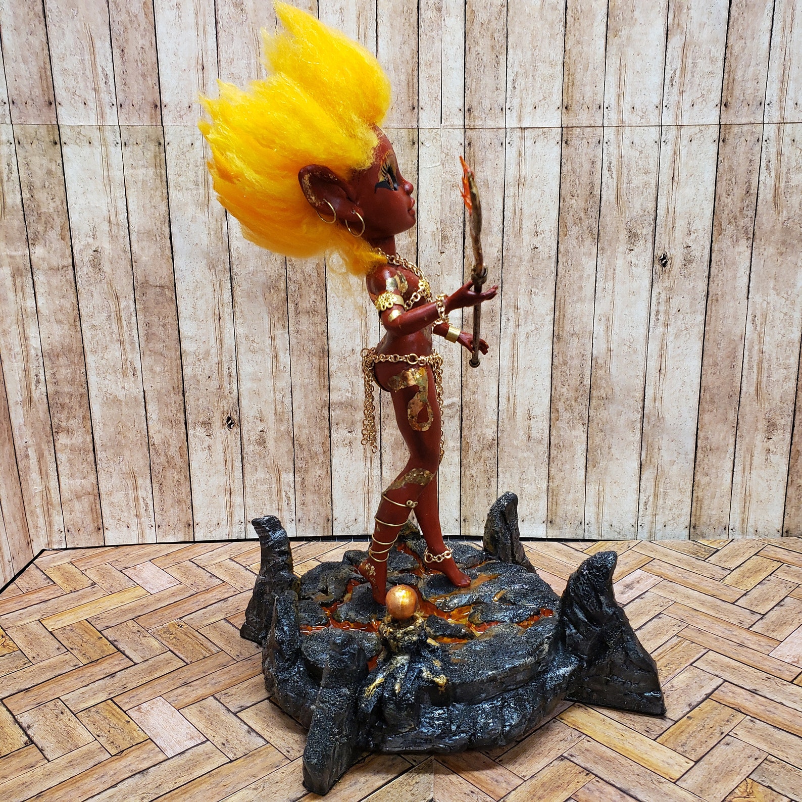 Sonia Goldfire the Fire Fae. OOAK Custom Repaint Art Doll/figurine - Etsy