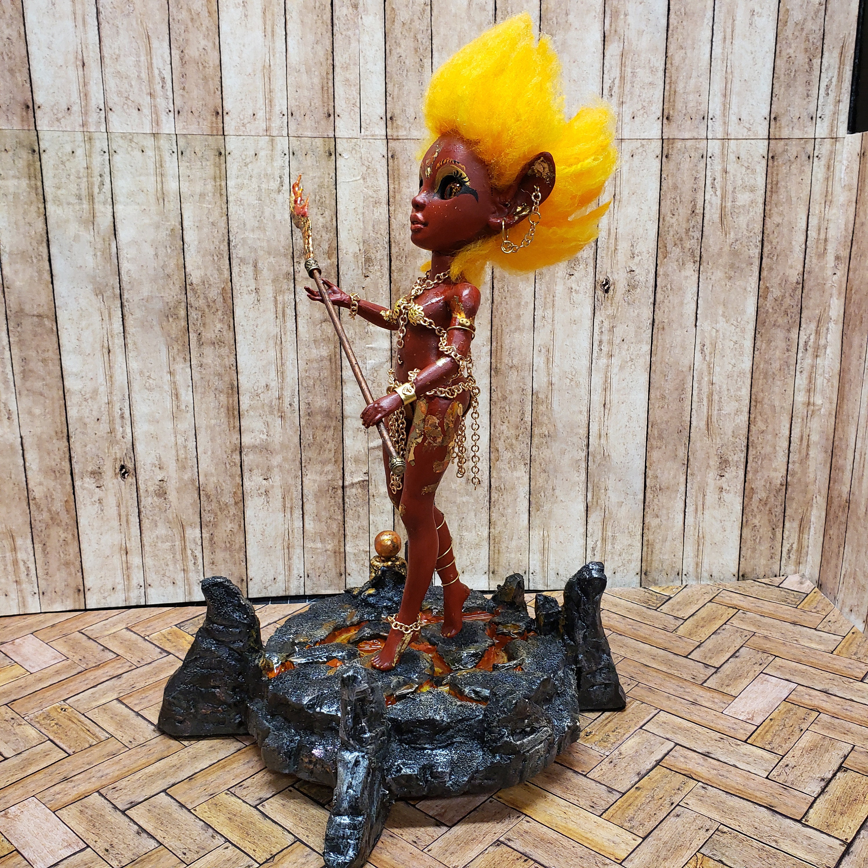 Sonia Goldfire the Fire Fae. OOAK Custom Repaint Art Doll/figurine - Etsy