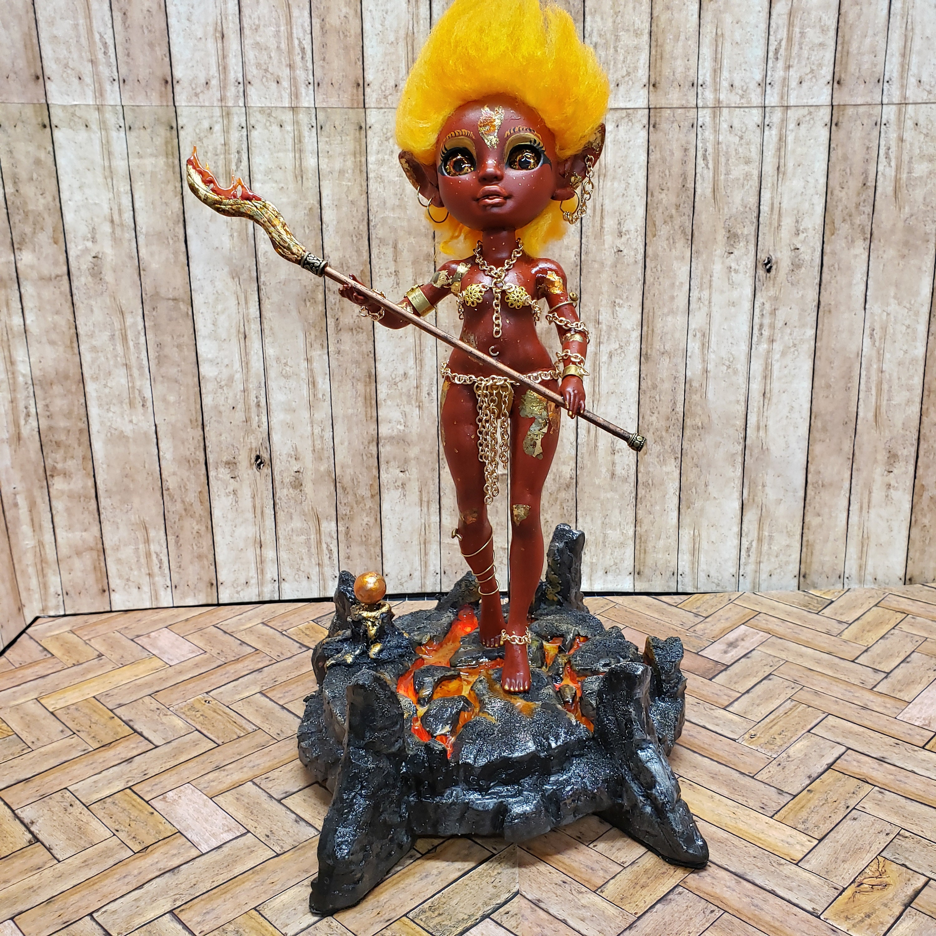 Sonia Goldfire the Fire Fae. OOAK Custom Repaint Art Doll/figurine - Etsy