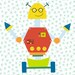 Set of 3 - Bright Happy Robots Art for Kids Room or Nursery. Digital ...