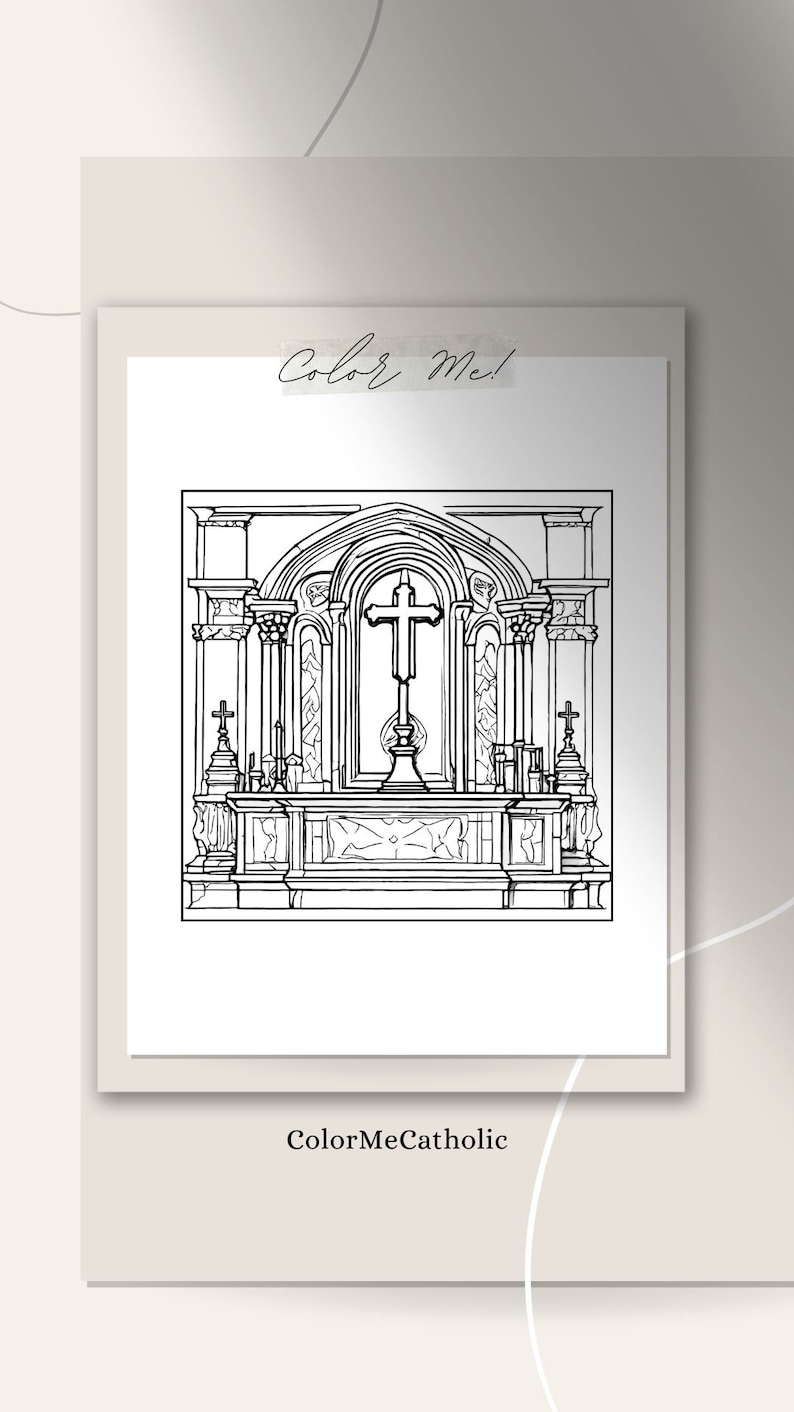 Church Altar 2 Catholic Christian Printable Adult Coloring Page - Etsy