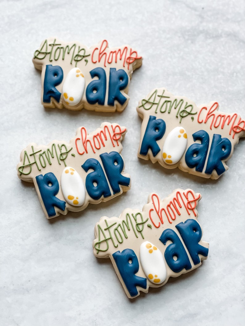 Stomp, Chomp, Roar Plaque Cookie Cutter - Etsy