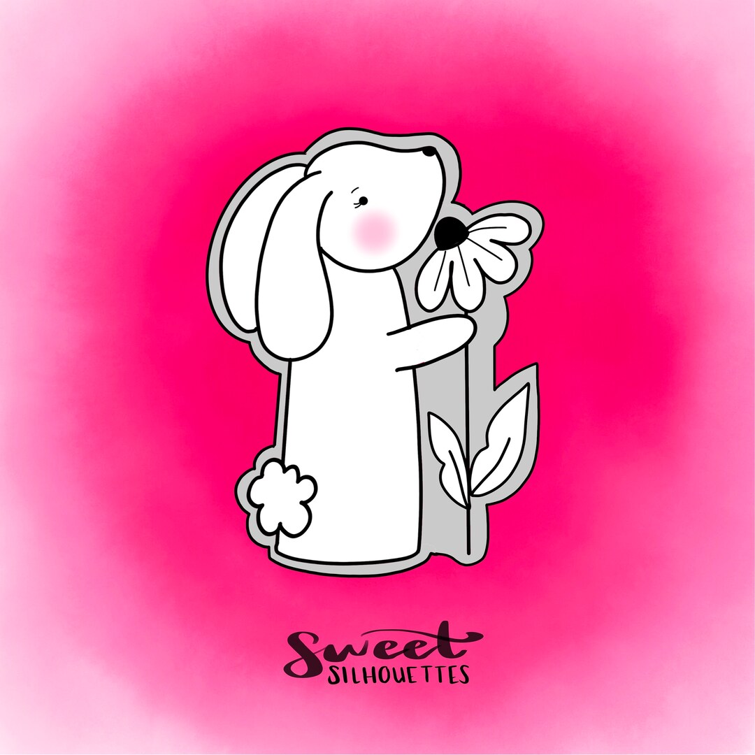 Bunny Sniffing Daisy Cookie Cutter - Etsy
