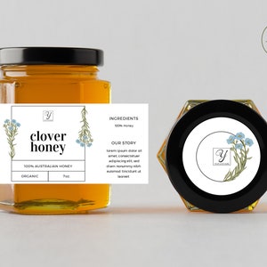 Editable Honey Jar and Lid Labels Honey Preserve Jar and Pot - Etsy