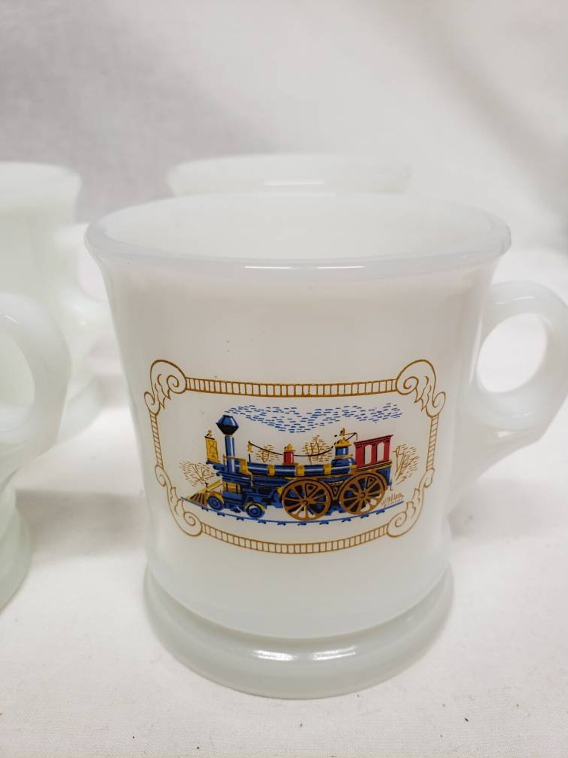 Vintage Avon Lionel Train Coffee Mugs Milk Glass With Handle. | Etsy