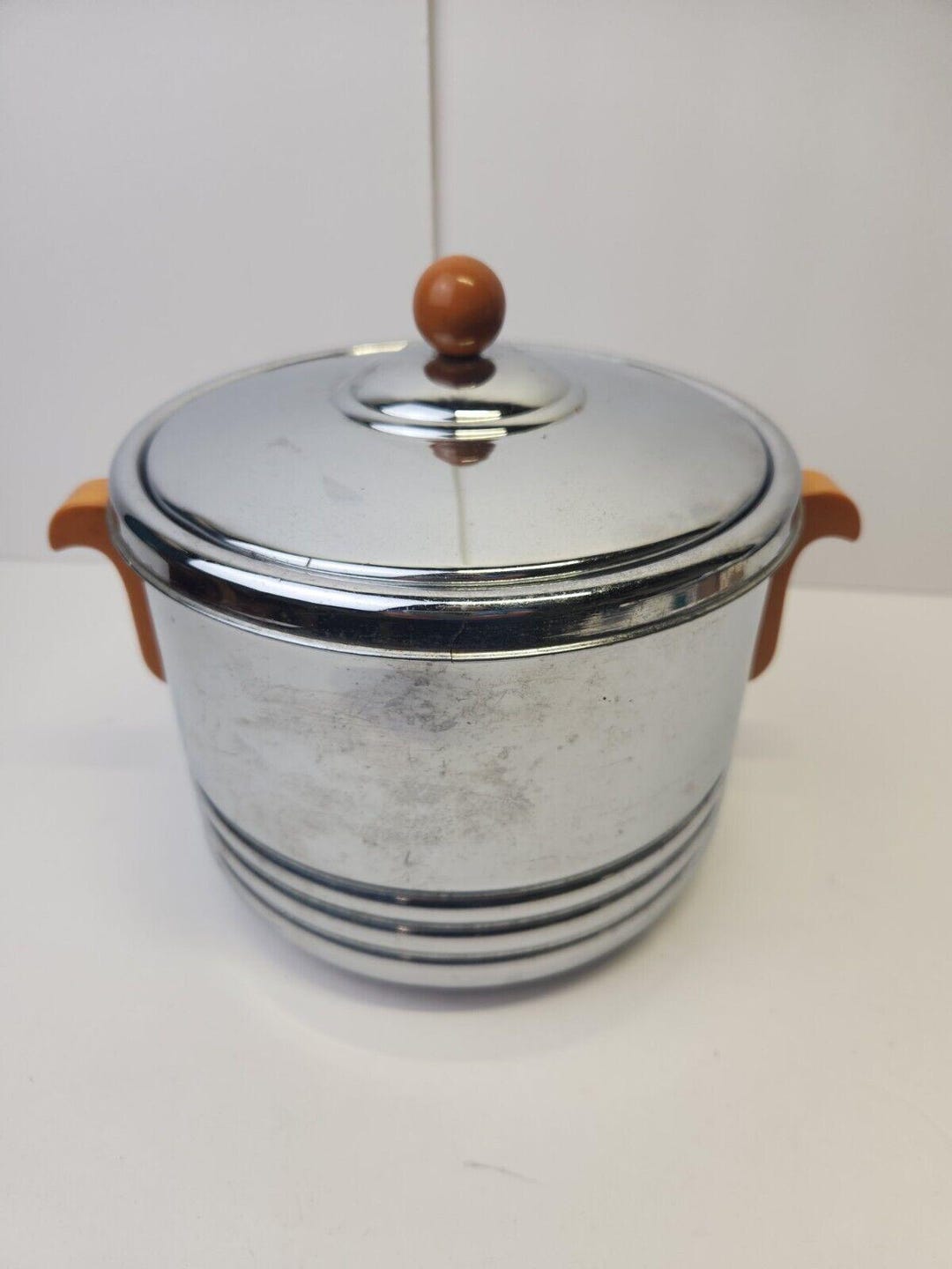 Vintage Keystoneware Ice Bucket With CERAMIC INSERT , 1930s Art Deco ...