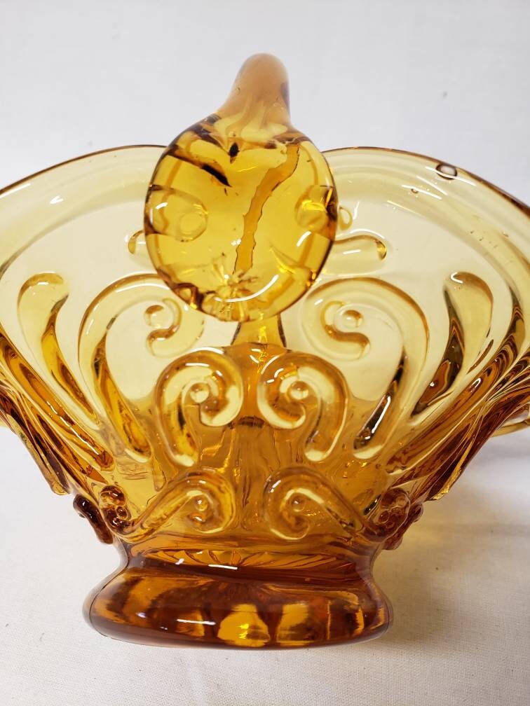Vintage Amber Tiara glass basket Indiana Glass basket | Etsy