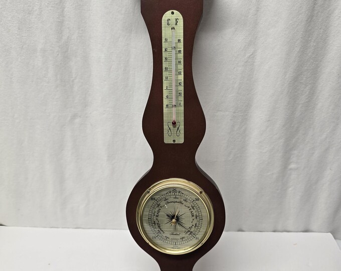 Vintage Weather Station Thermometer Barometer Hydrometer, Banjo Style ...