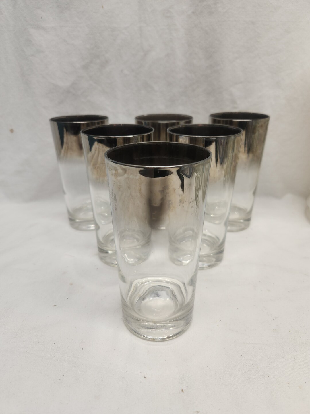 Vintage Vitreon Queens Lustreware Silver Fade Glasses Set of - Etsy