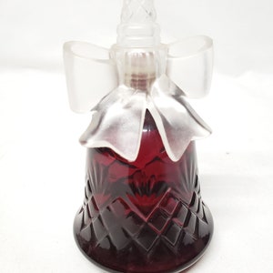VINTAGE 1970s Avon Glass Hostess Bell , Crystalsong Sonnet Cologne Red ...