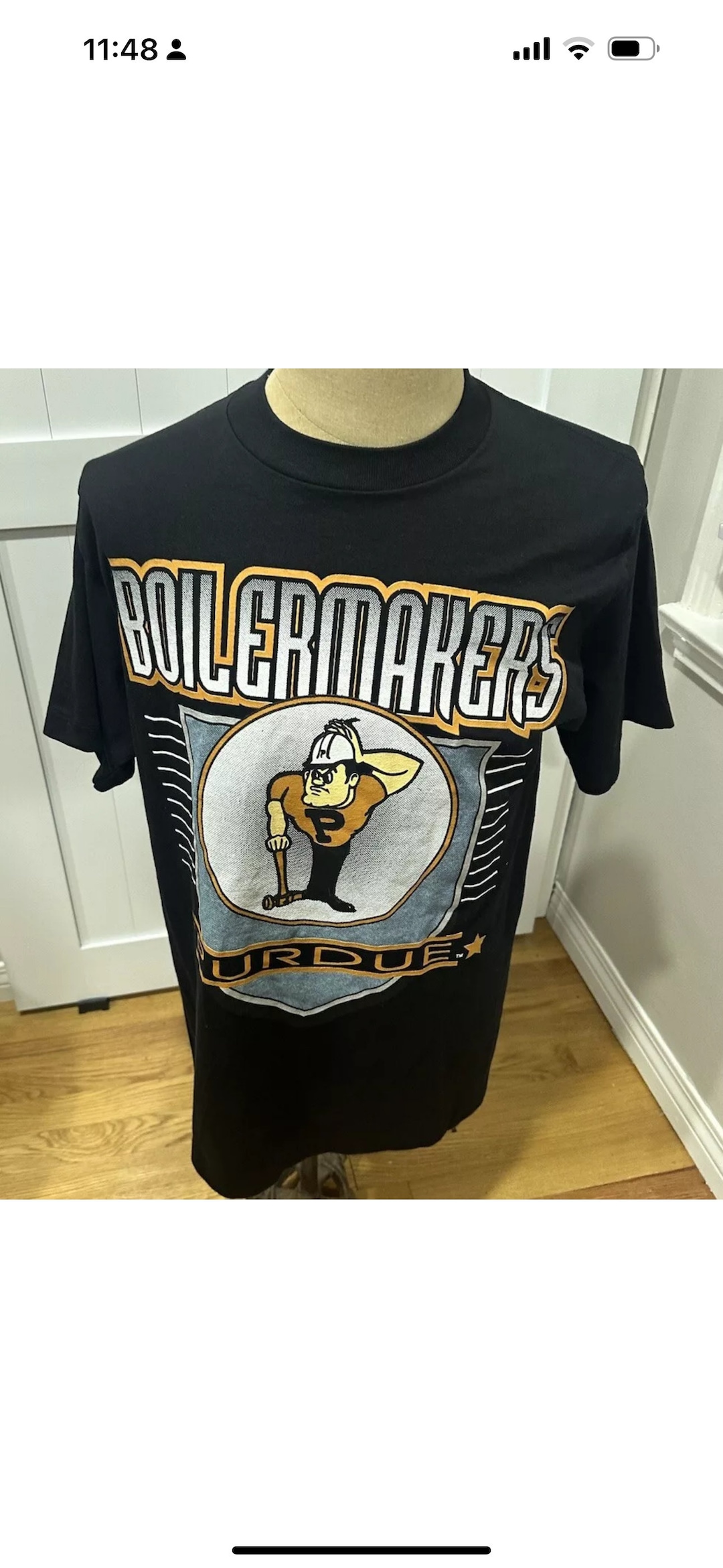 Vintage Purdue Pete Boilermakers Basketball Single Stitch T Shirt Mens ...