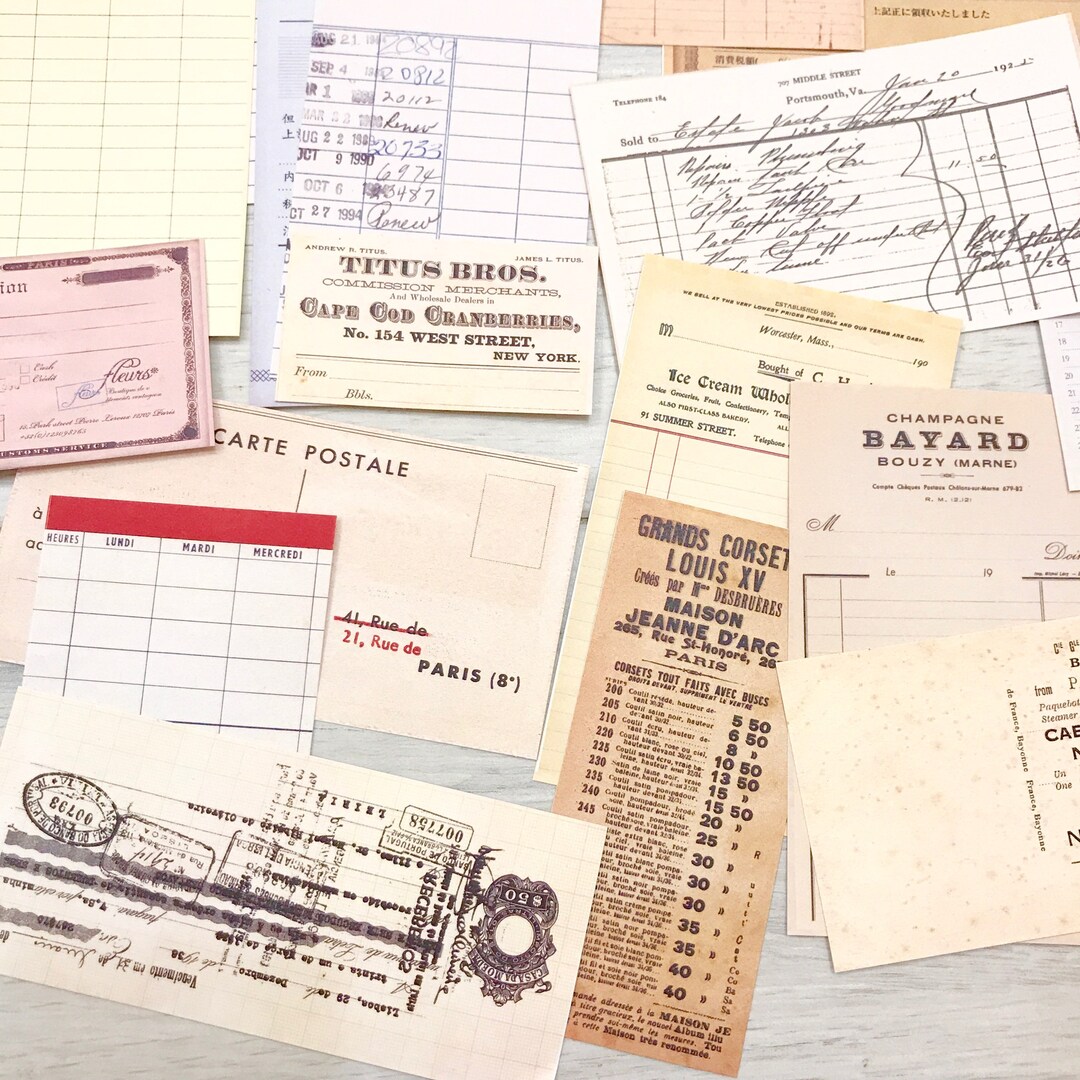 Vintage Style Receipts Sticker Pack - Etsy