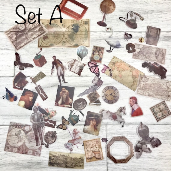 Vintage Stickers Pack Middle Age Style - Etsy