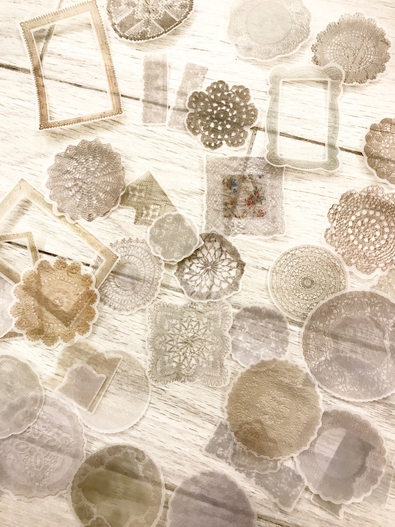 Vintage Lace Sticker Pack - Etsy