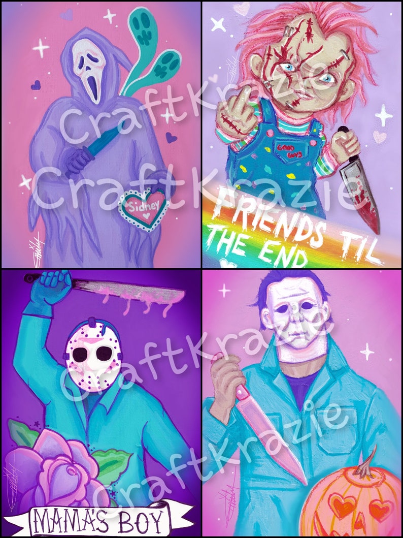 Pastel Horror 5x7 Art Print / Buy 2 Get 1 Free Art Prints / Slasher ...