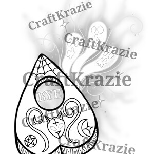 Ouija Planchette Coloring Page Download / Witch Ghost Witchy Occult ...