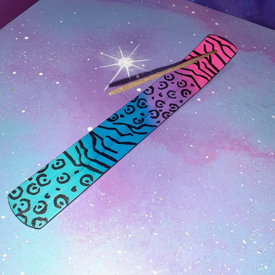 Incense Holder Hand Painted Animal Print / Burn Stick Burner / Pink ...