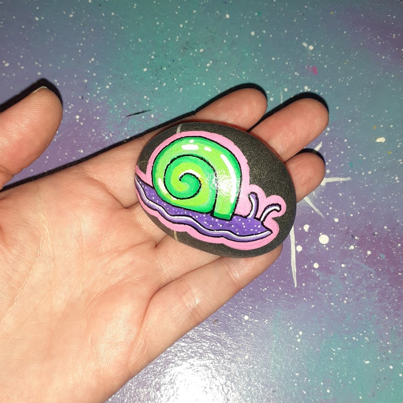 Cute Snail Painted Rock / Original Art / Natural Stone - Etsy